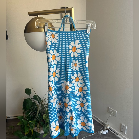 Zara | Dresses | Zara Daisy Print Blue Mini Dress | Poshmark